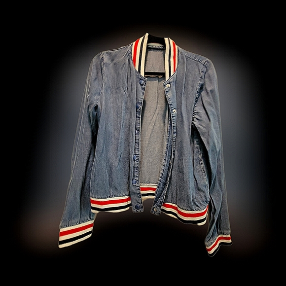 Jackets & Coats | Vintage Denim Bomber | Poshmark